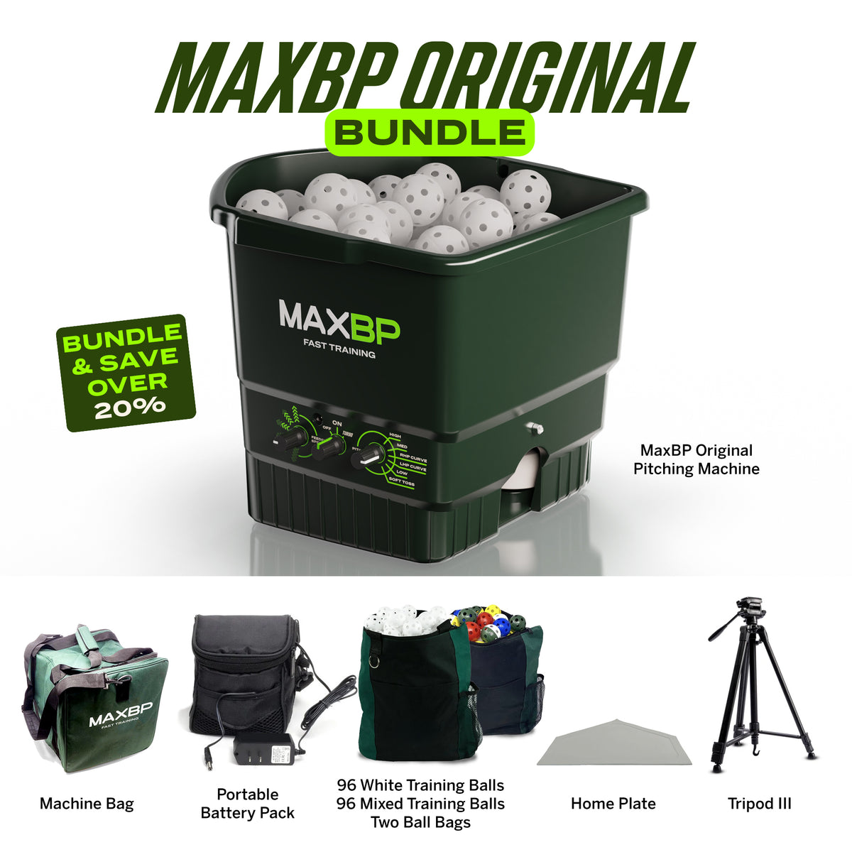 MaxBP Pitching Machines - Game Speed Reps on Demand